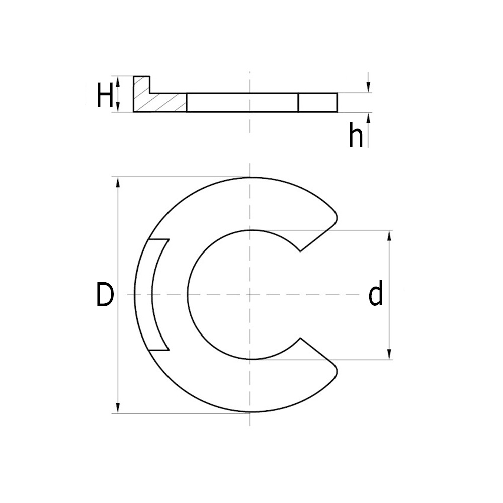 Verpas - As borgring met lip - kunststof