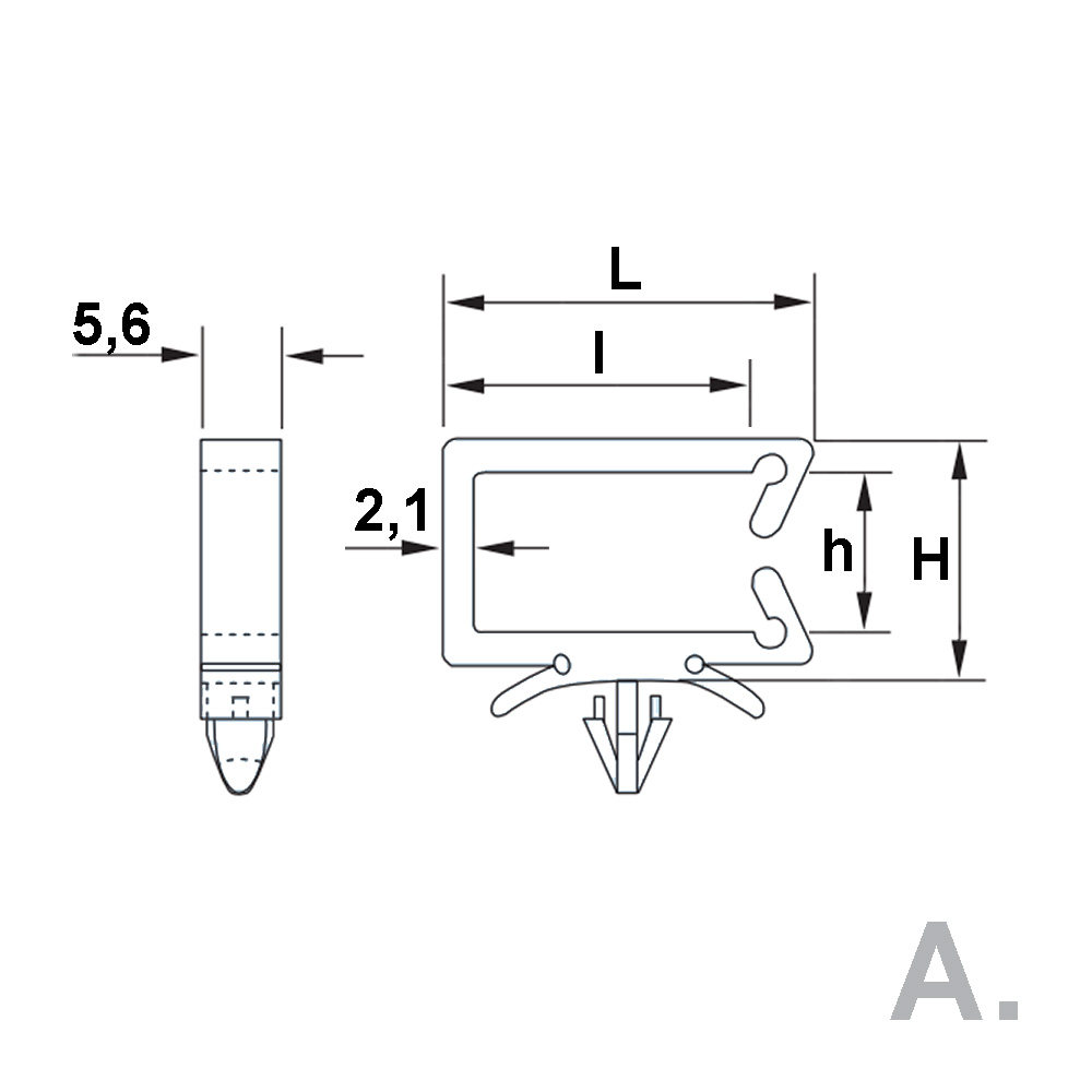 Verpas - Kabelclip – snapfit - horizontal - verpas