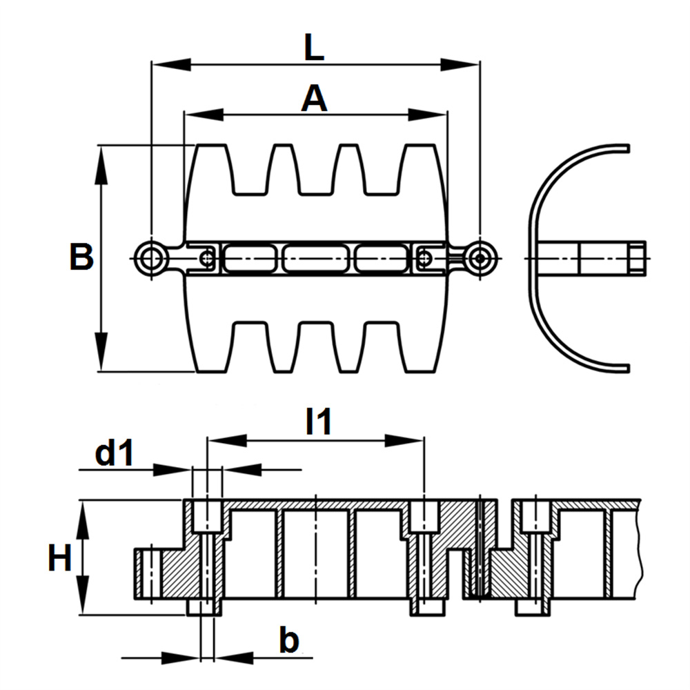 Verpas - Losse segmenten - horizontale kabelslang