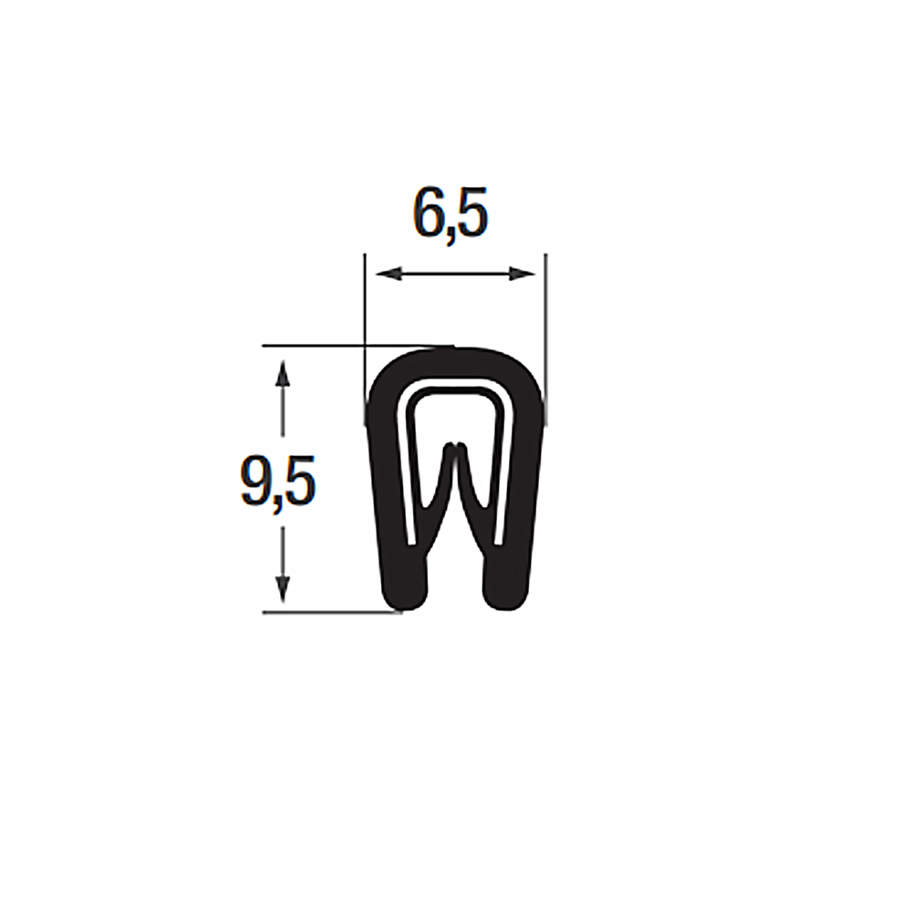 Verpas - Zelfklemmend Kantprofiel 1,0-3,0mm 1 Meter