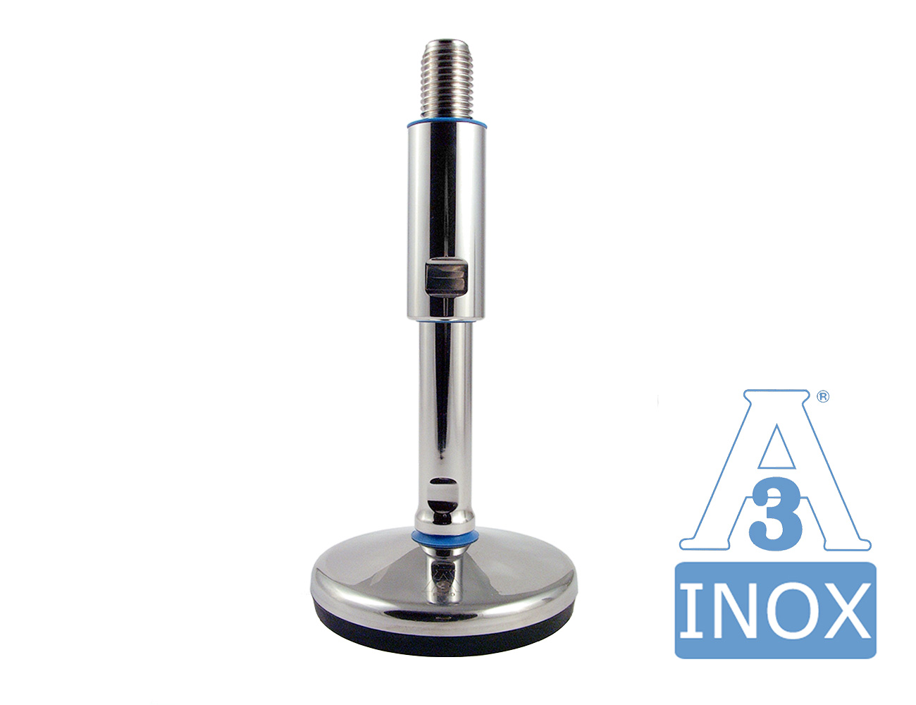 Verpas - Stelvoet massief RVS met gevulkaniseerd rubber - 3A Hygiëne