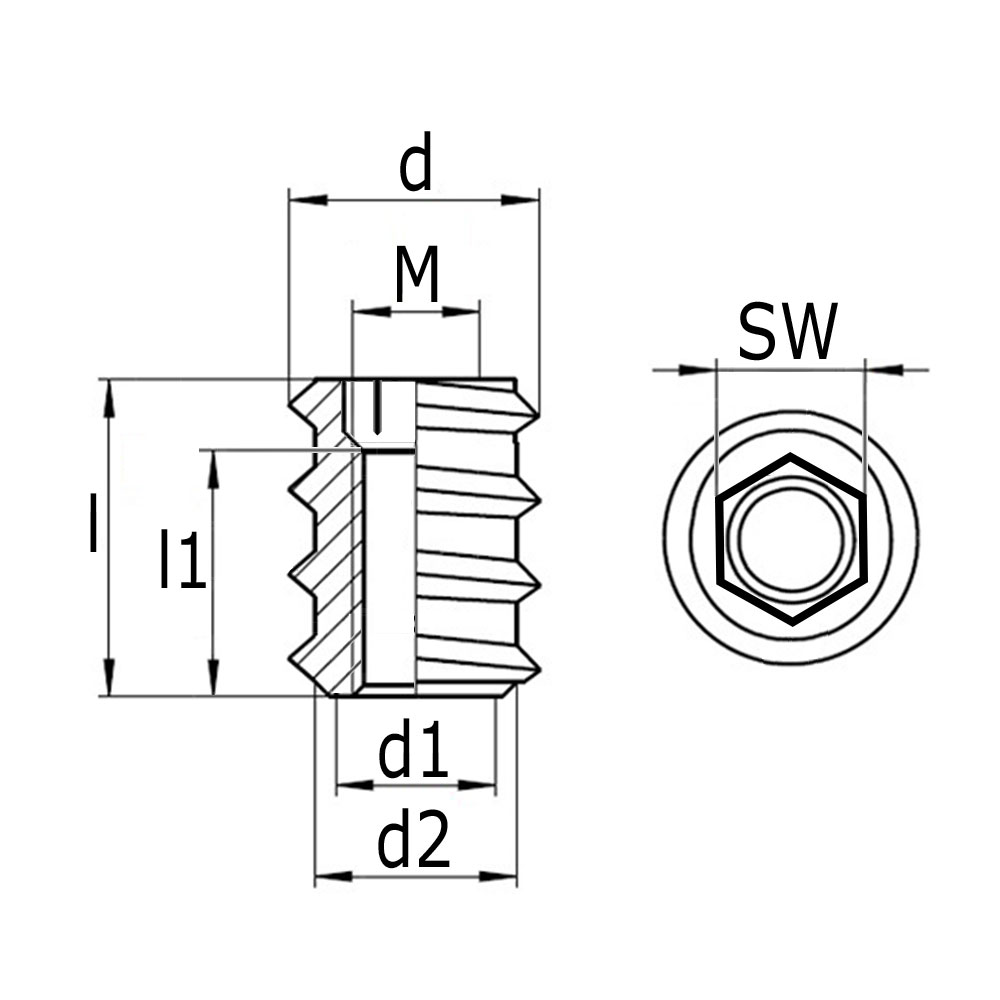 Verpas - Inschroefmoer ‘Rampamoer’ - binnenzeskant - verpas