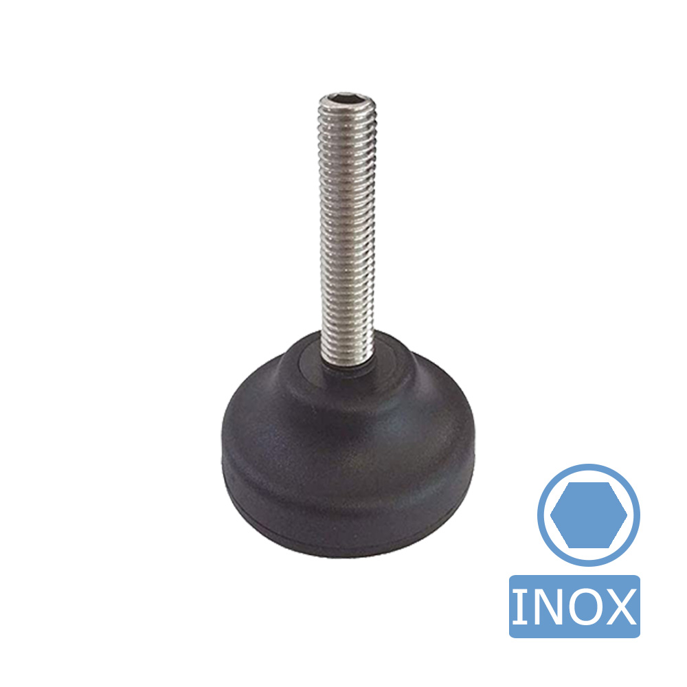 Verpas - Stelvoet RVS - vaste kunststof voet - binnenzeskant - verpas